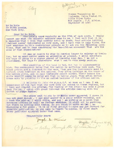 Letter from Joseph N. Murrain to W. E. B. Du Bois - Digital Commonwealth
