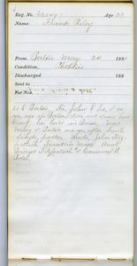 Tewksbury Almshouse Intake Record: Riley, Frank - Digital Commonwealth