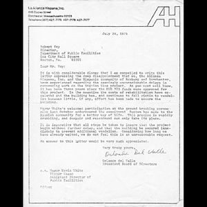 Letter from Orlando del Valle to Robert Vey. - Digital Commonwealth