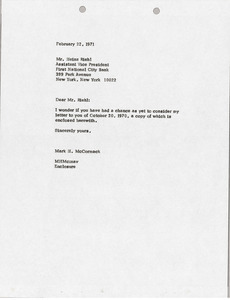 Letter from Mark H. McCormack to Heinz Riehl - Digital Commonwealth