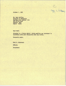 Letter from Mark H. McCormack to Mark Rolfing - Digital Commonwealth