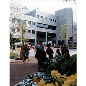 Snell Library courtyard - Digital Commonwealth