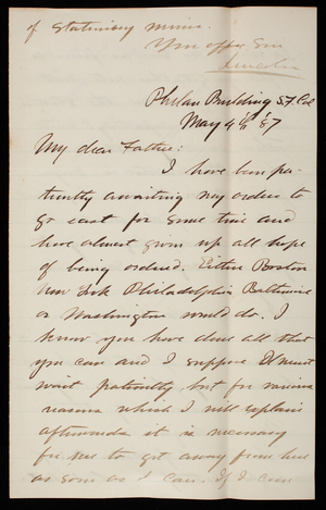 Thomas Lincoln Casey, Jr. to Thomas Lincoln Casey, May 4, 1887 ...