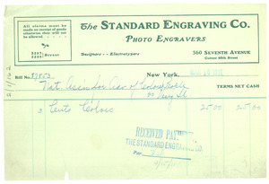 Receipt from Standard Engraving Co. to N.A.A.C.P. - Digital Commonwealth