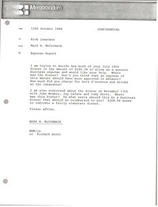 Letter from Mark H. McCormack to Rick Isaacson - Digital Commonwealth