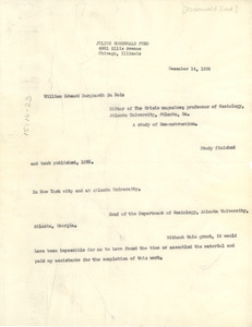 Memorandum from W. E. B. Du Bois to Julius Rosenwald Fund - Digital ...