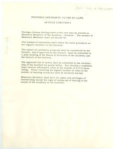 Proposed amendment to the by-laws : Article II section 4 - Digital ...