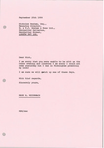 Letter from Mark H. McCormack to Nicholas Bonham - Digital Commonwealth