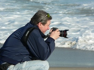 John Economos photographing the surf at Sandy Hook, N.J. - Digital ...