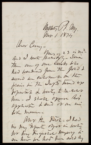 General Henry L. Abbot to Thomas Lincoln Casey, November 1, 1984 ...