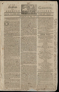 The Boston-Gazette, and Country Journal, 2 May 1774 - Digital Commonwealth