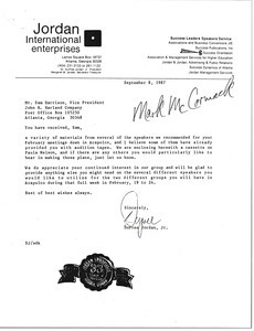 Letter from DuPree Jordan to Sam Harrison - Digital Commonwealth