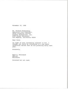Letter from Mark H. McCormack to Richard Rosenzweig - Digital Commonwealth