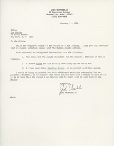 Letter from Judi Chamberlin to the Editor of the Nation - Digital ...
