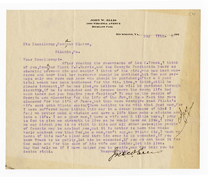 Correspondence between John W. Ellis, Lucille Frank, and Governor John ...