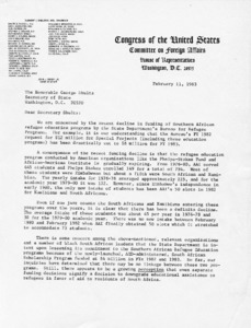 Letter expressing concern over decline in funding for Southern African ...