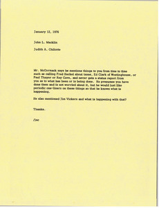 Memorandum from Judy A. Chilcote to John L. Macklin - Digital Commonwealth