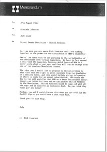 Memorandum from Judy Stott to Alastair Johnston - Digital Commonwealth