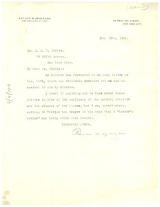 Letter from Arthur B. Spingarn to W. E. B. Du Bois - Digital Commonwealth