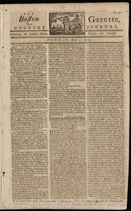 The Boston-Gazette, and Country Journal, 5 April 1773 - Digital ...