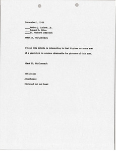 Letter from Mark H. McCormack to Arthur J. Lafave, Jr., Robert E. Winn ...