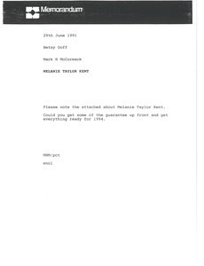 Memorandum from Mark H. McCormack to Betsy Goff - Digital Commonwealth