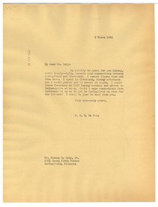 Letter from W. E. B. Du Bois to NAACP Springfield branch - Digital ...