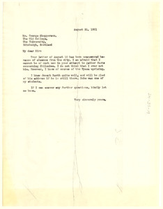 Letter from W. E. B. Du Bois to George Shepperson - Digital Commonwealth