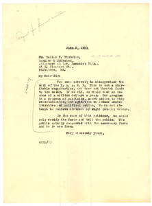 Letter from W. E. B. Du Bois to Dallas F. Nicholas - Digital Commonwealth