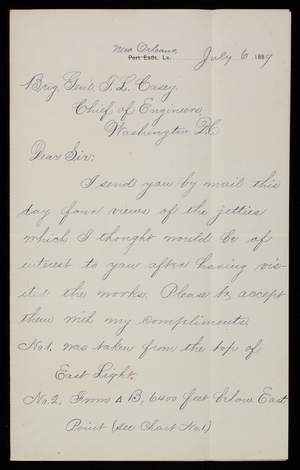 C. Donovan to Thomas Lincoln Casey, July 6, 1889 - Digital Commonwealth