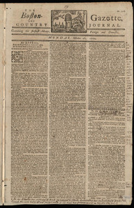The Boston-Gazette, and Country Journal, 26 October 1772 - Digital ...