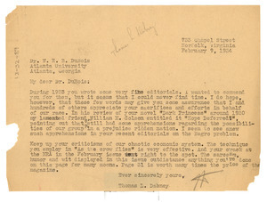 Letter from Thomas L. Dabney to W. E. B. Du Bois - Digital Commonwealth
