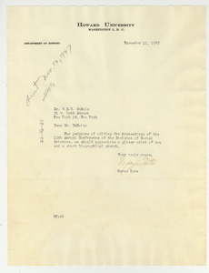 Letter from Howard University to W. E. B. Du Bois - Digital Commonwealth