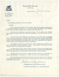 Circular letter from Sigma Pi Phi Fraternity Grand Boulé - Digital ...