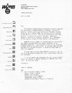 Letter announcing new public FM radio station at University of ...