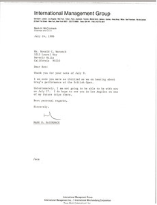 Letter from Mark H. McCormack to Ronald C. Waranch - Digital Commonwealth