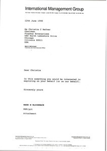 Letter from Mark H. McCormack to Christie C. Hefner - Digital Commonwealth