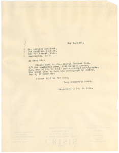 Letter from undisclosed correspondent to Scurlock Studios - Digital ...