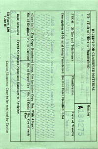 Correspondence: Receipt for Classified Material and letters from ...