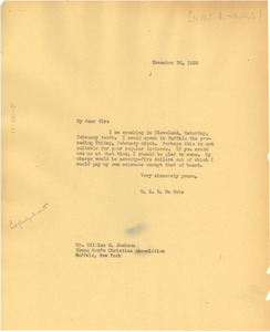 Letter from W. E. B. Du Bois to YMCA of Buffalo, New York - Digital ...