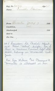 Tewksbury Almshouse Intake Record: Carlson, Annette - Digital Commonwealth