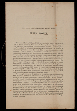 Boston Daily Advertiser - Public Works, February 25-27, 1885, circular ...