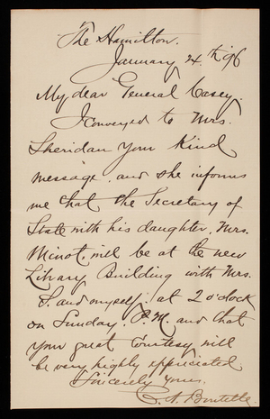 Boutelle to Thomas Lincoln Casey, January 24, 1896 - Digital Commonwealth