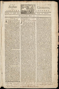 The Boston-Gazette, and Country Journal, 16 March 1772 - Digital ...