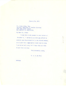 Letter from W. E. B. Du Bois to National Committee to Abolish Jim-Crow ...
