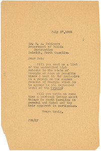 Letter from John Preston Davis to W. A. Robinson - Digital Commonwealth