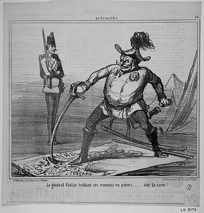 Le général Giulay taillant ses ennemis en pièces...... sur la carte ...