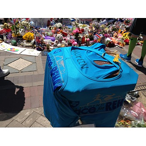 Jersey worn by Maureen Banks at the Boston Marathon bombing temporary ...