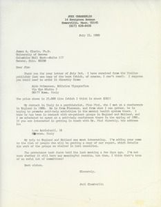 Letter from Judi Chamberlin to James A. Ciarlo - Digital Commonwealth