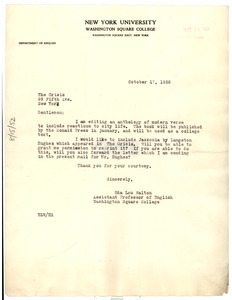 Letter from Eda Lou Walton to Crisis - Digital Commonwealth